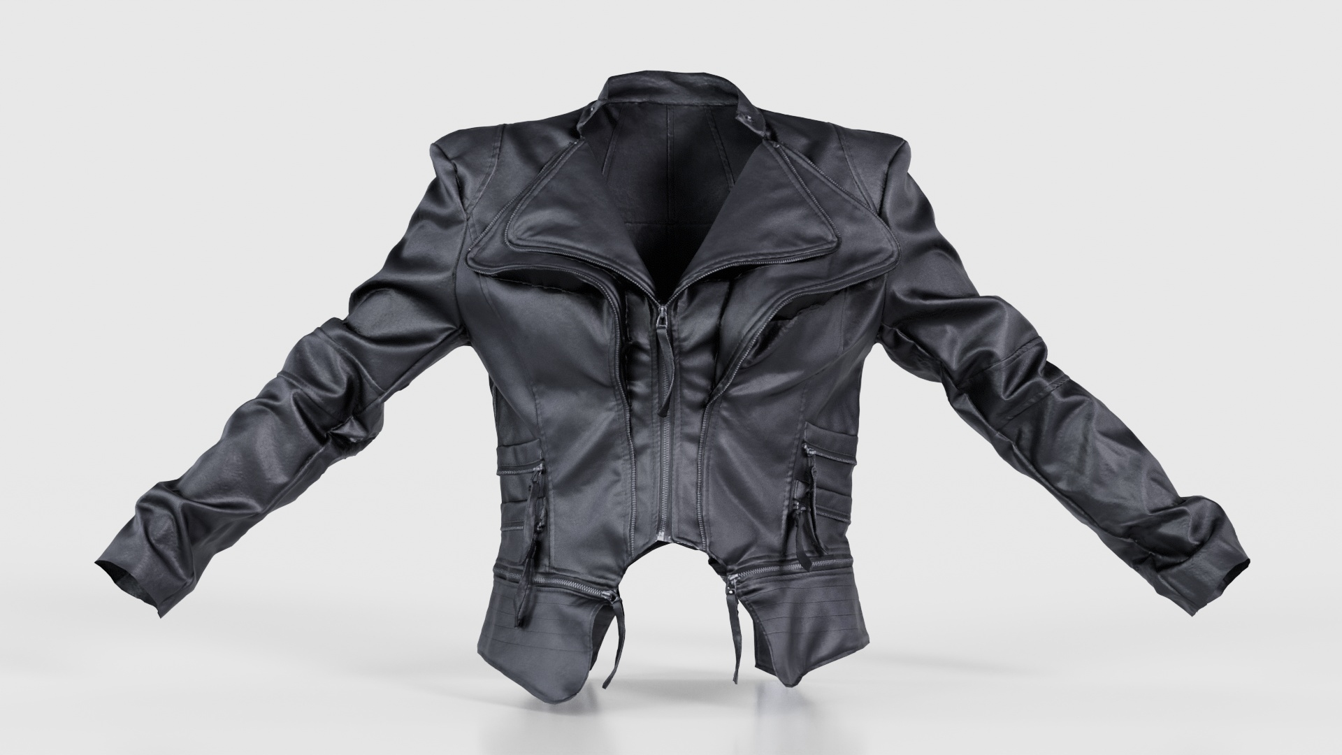 3D Model Flappy Leather Jacket Remastered - TurboSquid 2361390