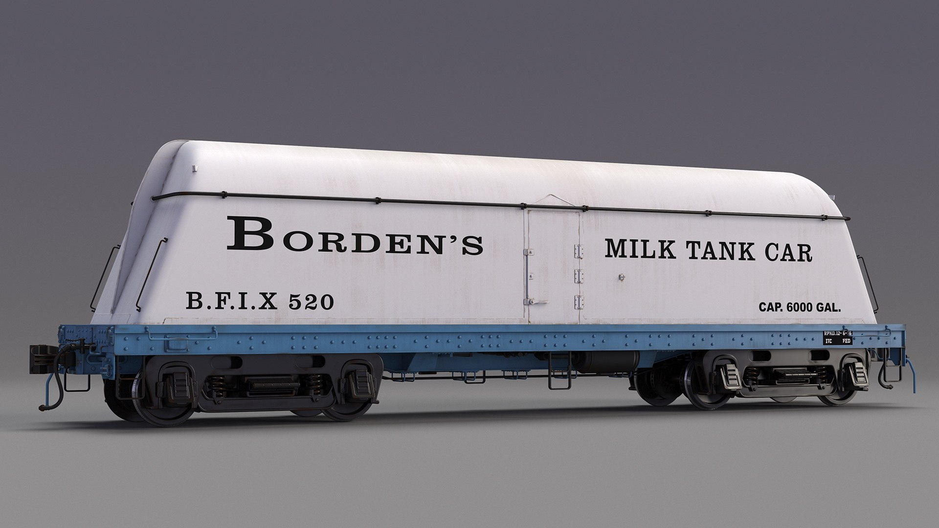 Milk Tank Car Bordens 3D Model - TurboSquid 2183365