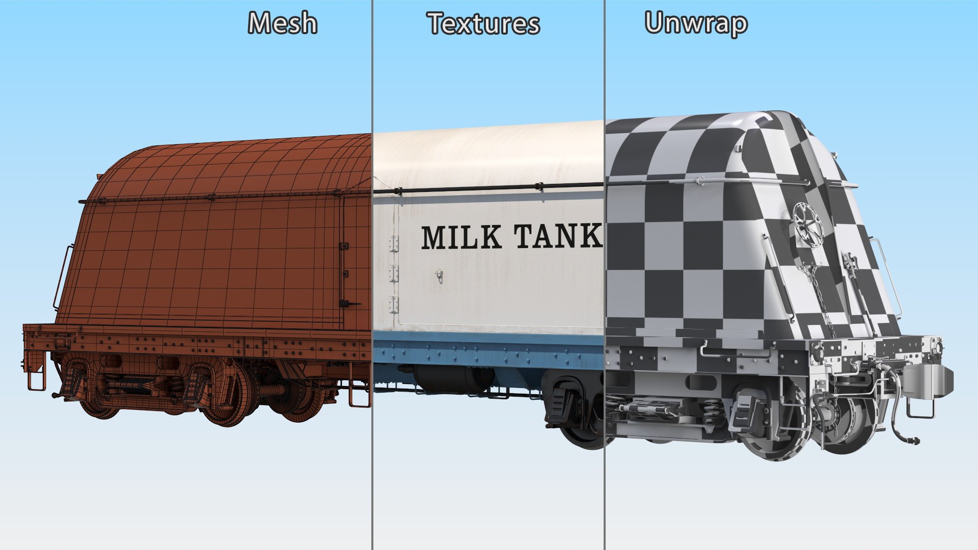 Milk Tank Car Bordens 3D Model - TurboSquid 2183365