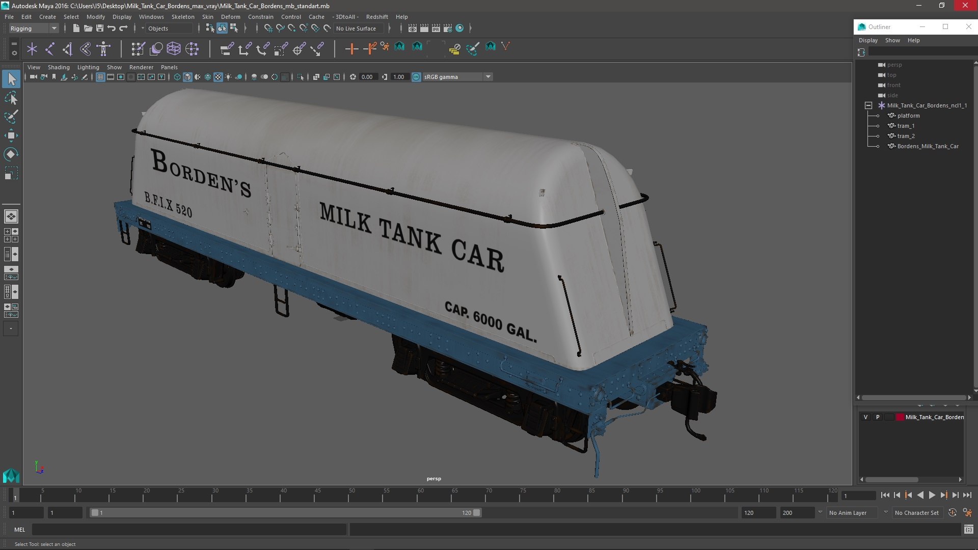 Milk Tank Car Bordens 3D Model - TurboSquid 2183365