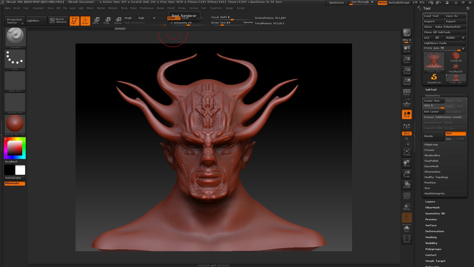 3d Model Demon Man Face
