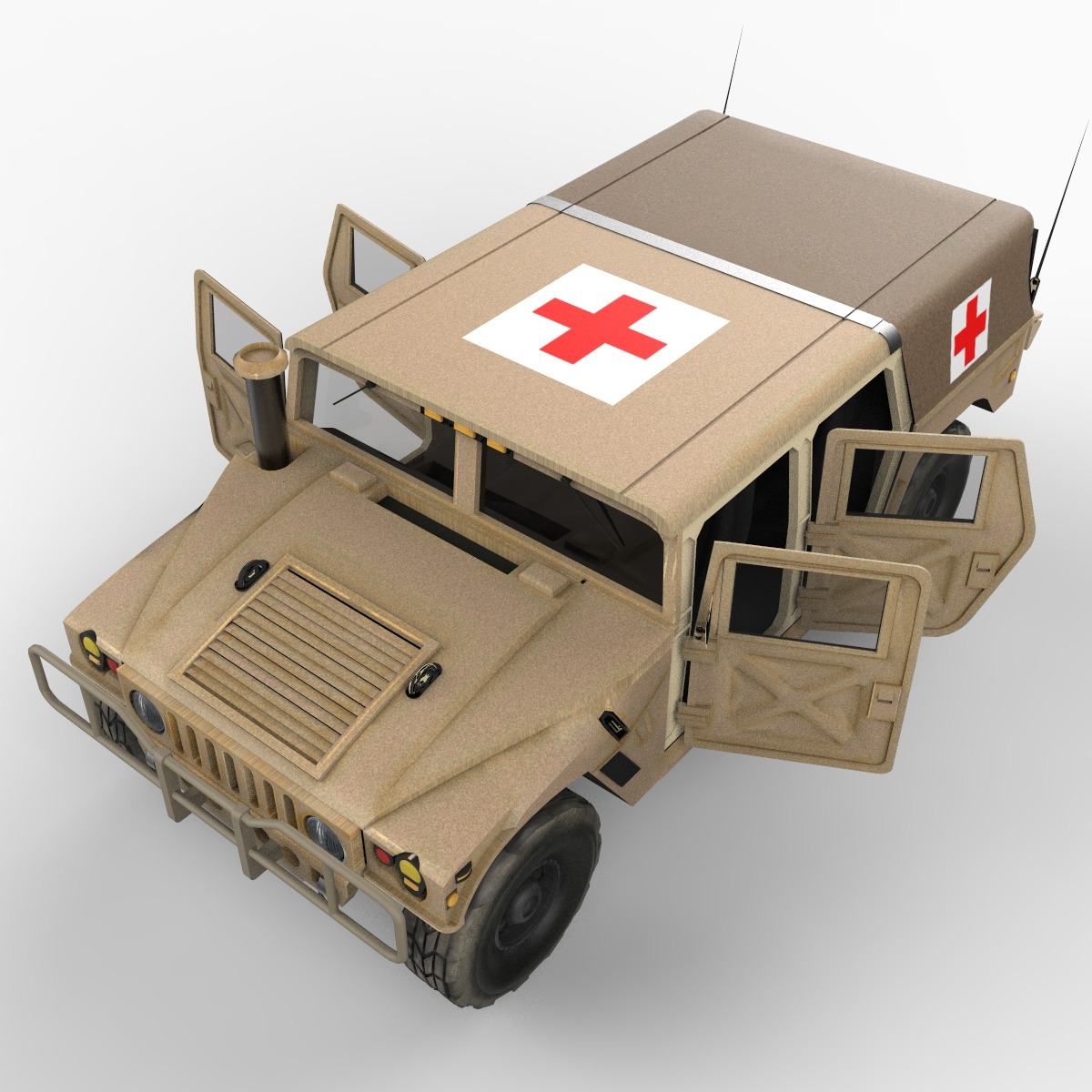hmmwv hummer medic 3d model