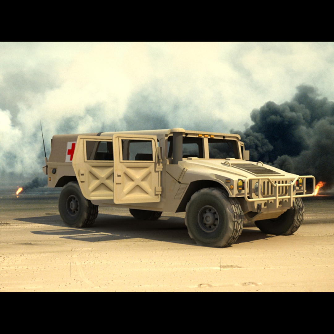 hmmwv hummer medic 3d model