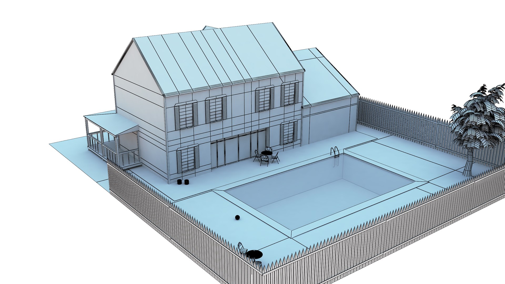 House pool 3D model - TurboSquid 1589818