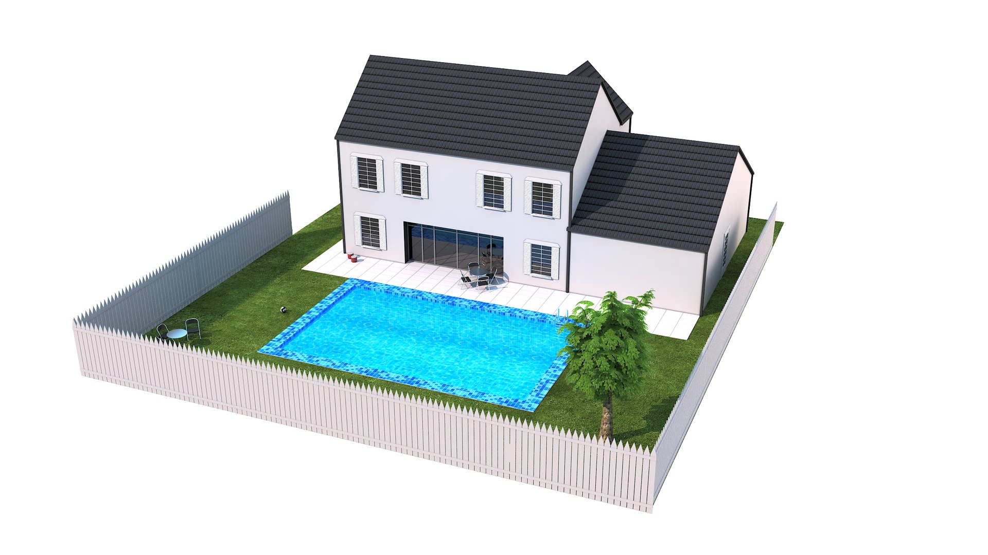 House pool 3D model - TurboSquid 1589818