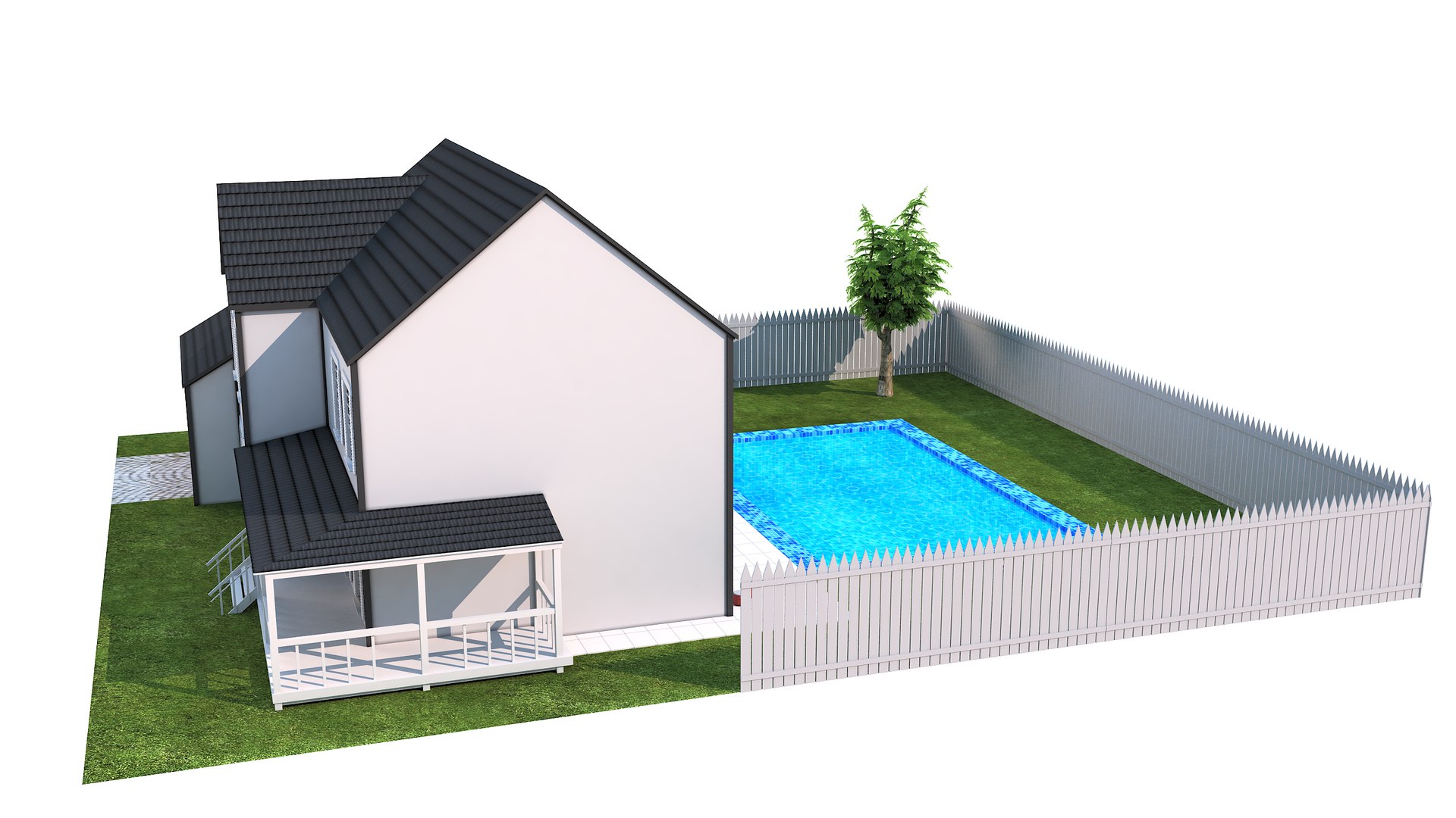 House pool 3D model - TurboSquid 1589818