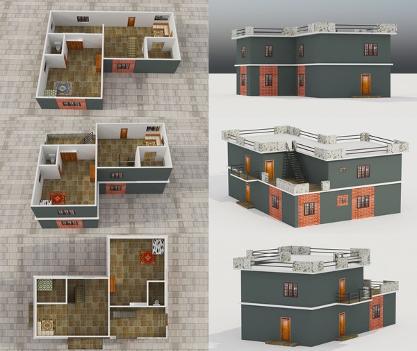 Floor Plan SketchUp Game Models for Download | TurboSquid