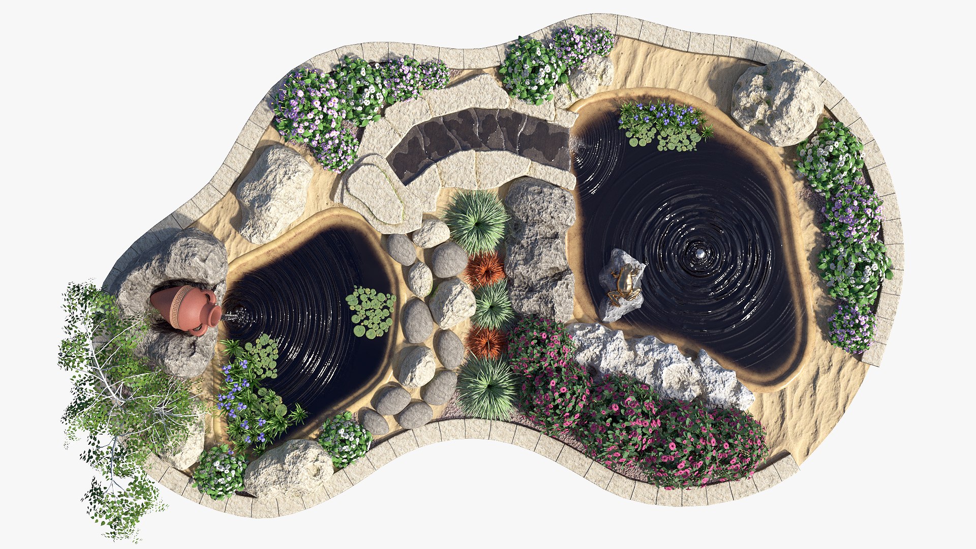 Garden Waterfall 02 3D Model - TurboSquid 1745575