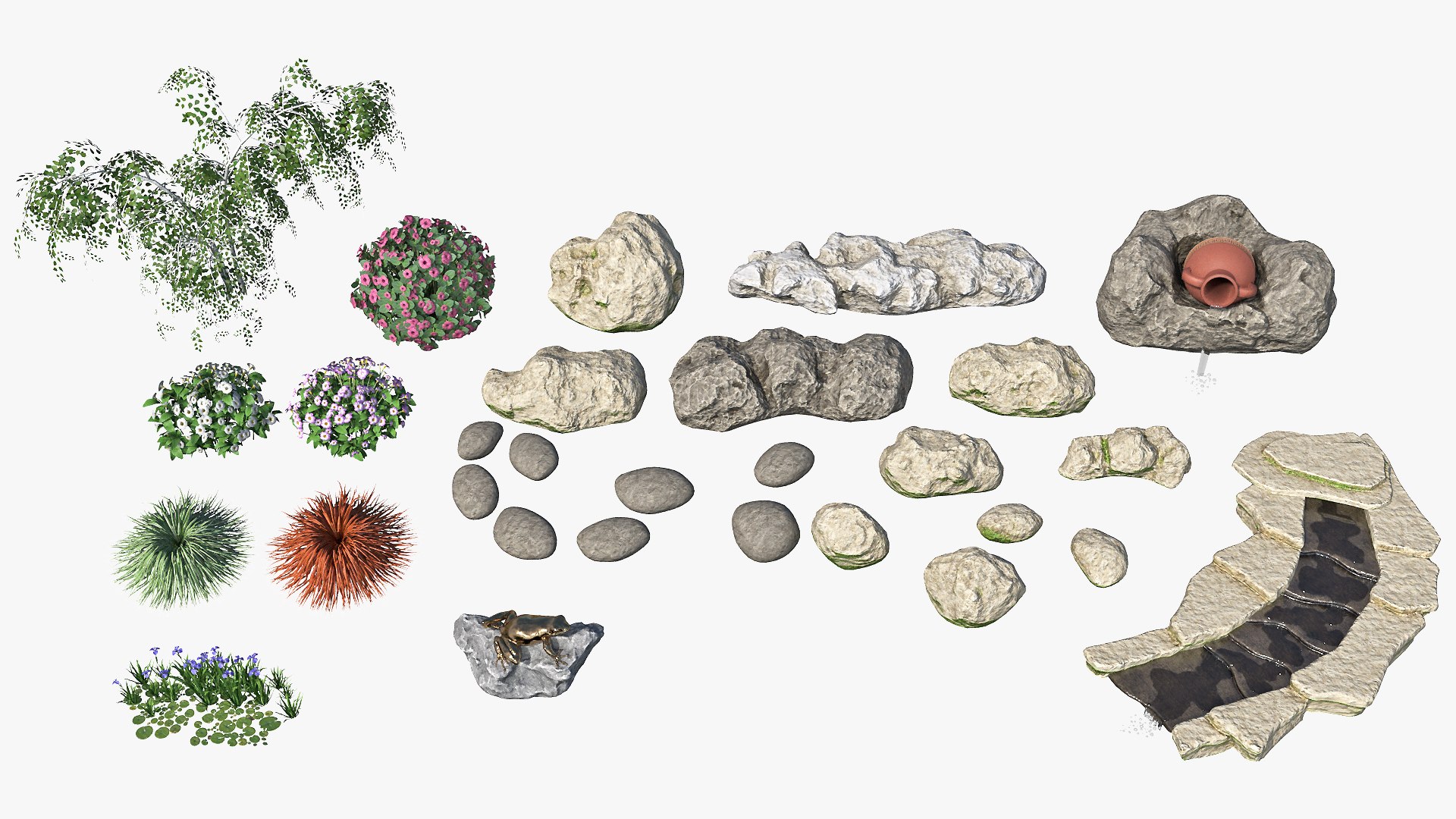 Garden Waterfall 02 3D Model - TurboSquid 1745575