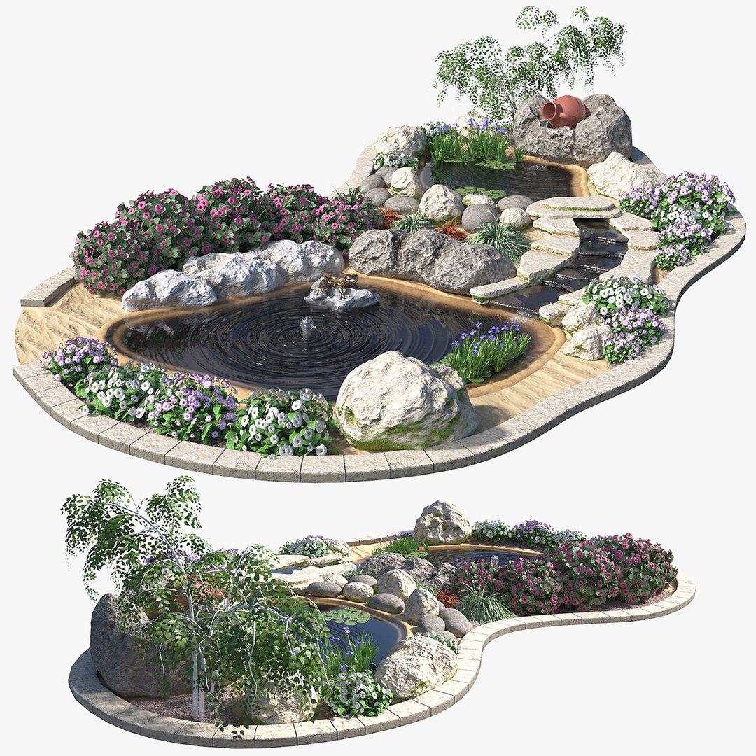 Garden Waterfall 02 3D model - TurboSquid 1745575