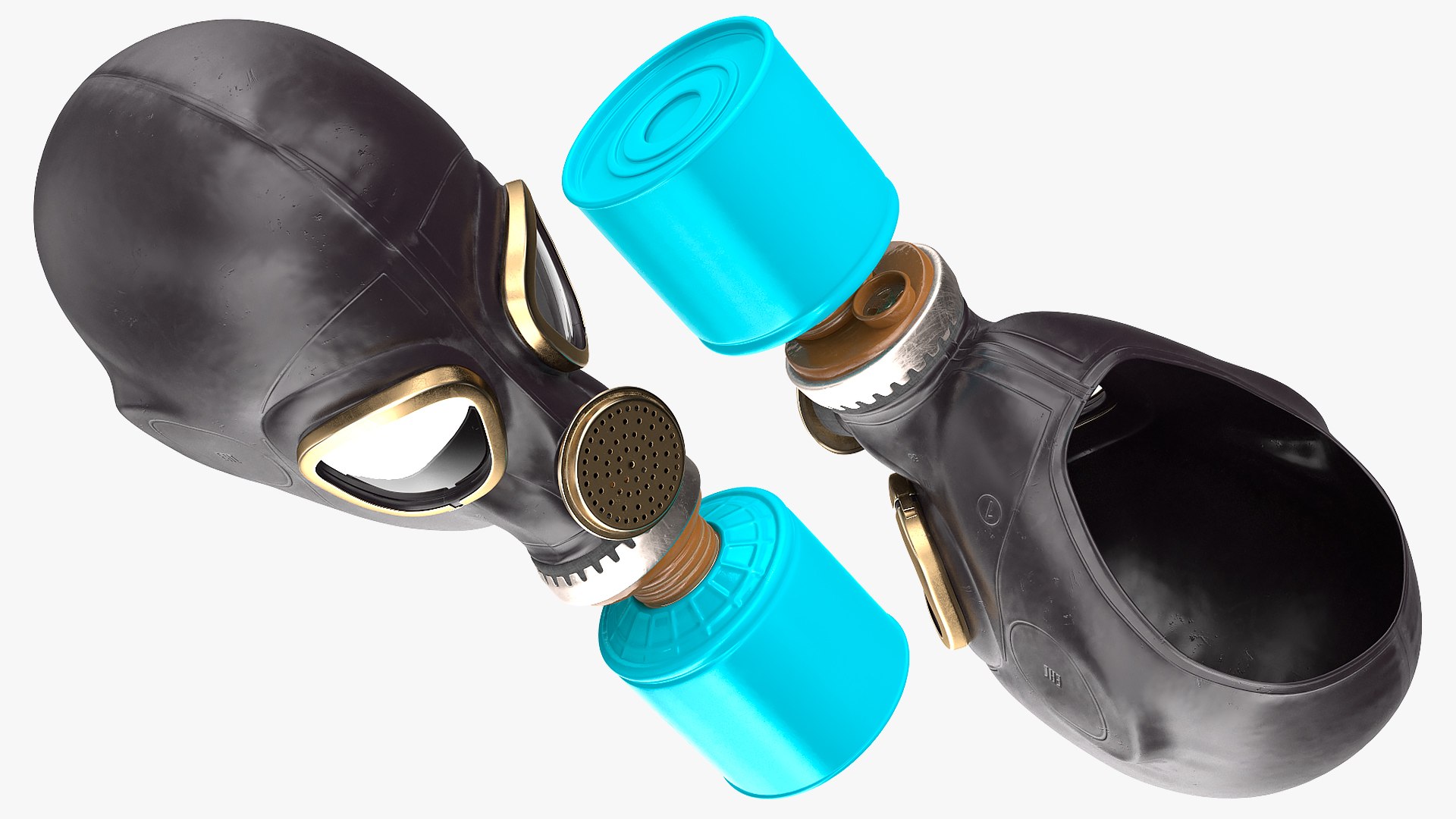 3D single filter gas mask model - TurboSquid 1573855