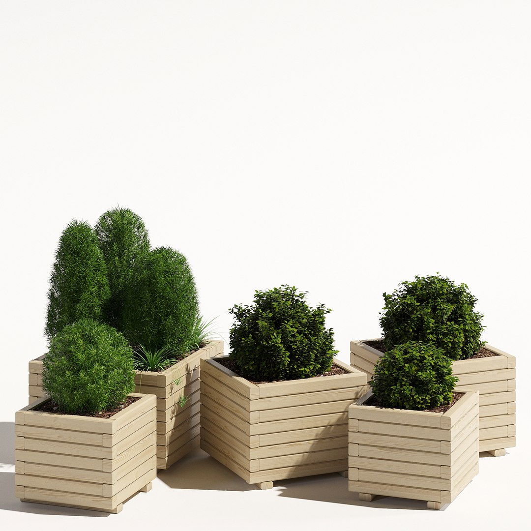 Pots Cube Planter Model - TurboSquid 1198520