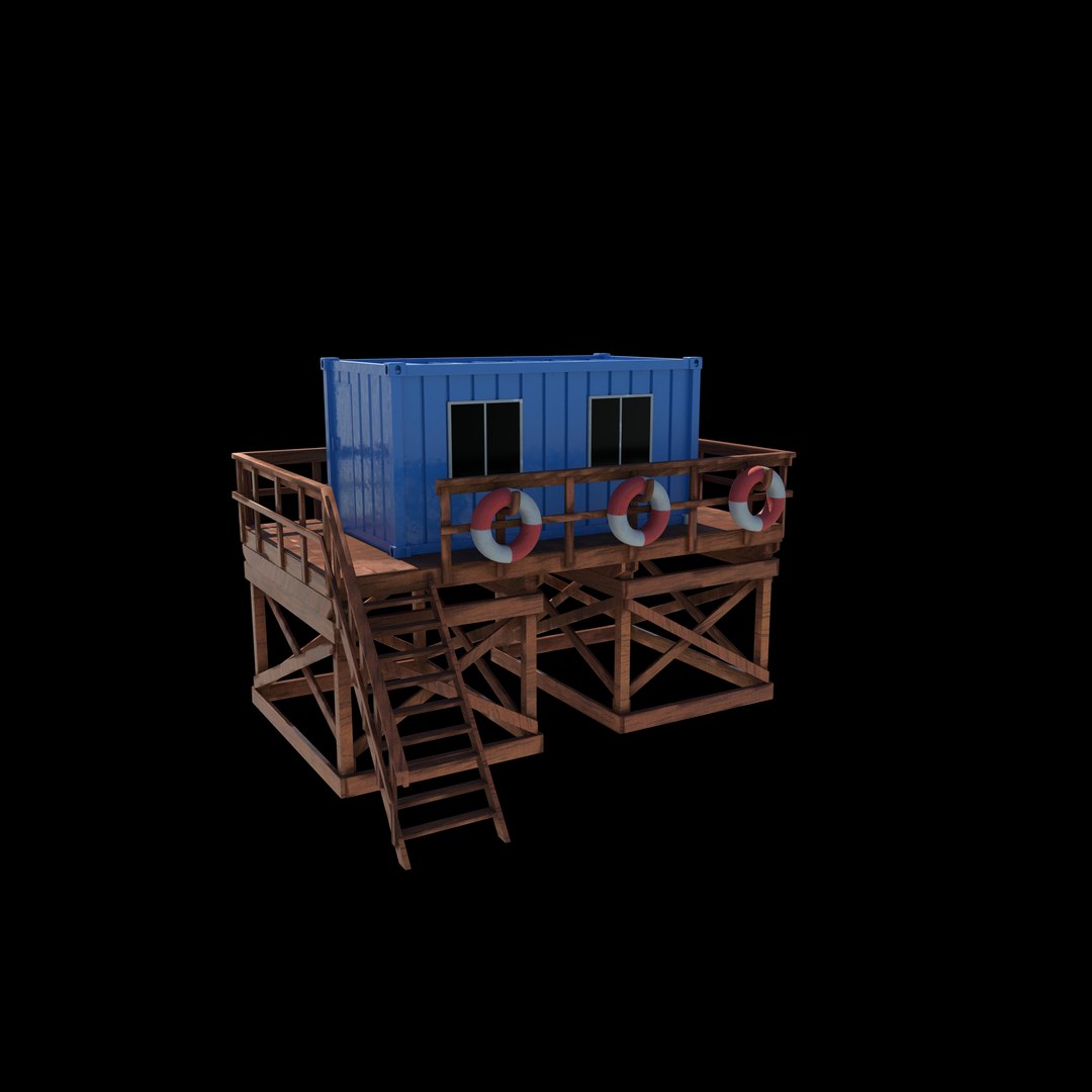 3D Outdoor Beach Lifeguard Container Office 3D Model Model - TurboSquid ...
