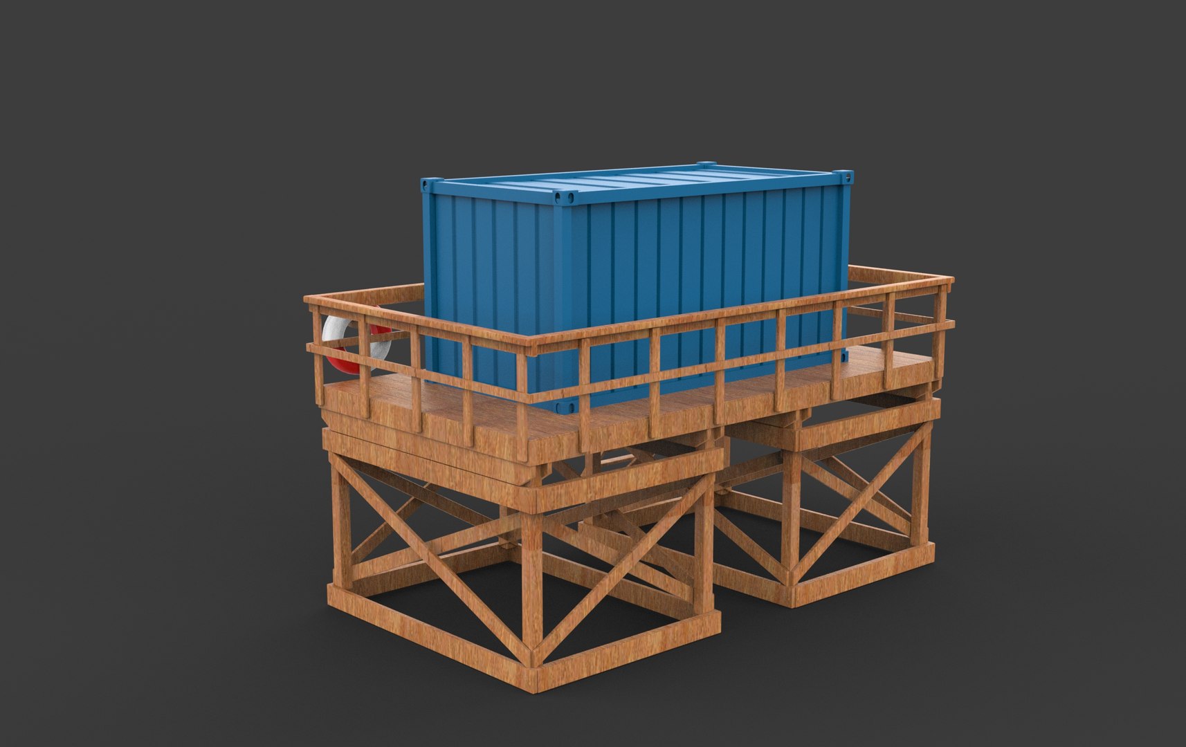 3D Outdoor Beach Lifeguard Container Office 3D Model Model - TurboSquid ...