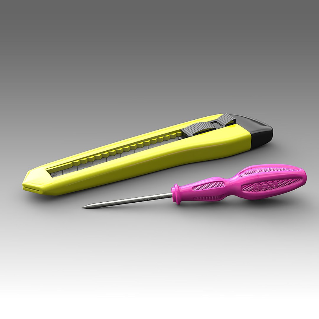 Stationery Knife Screwdriver 3d Fbx