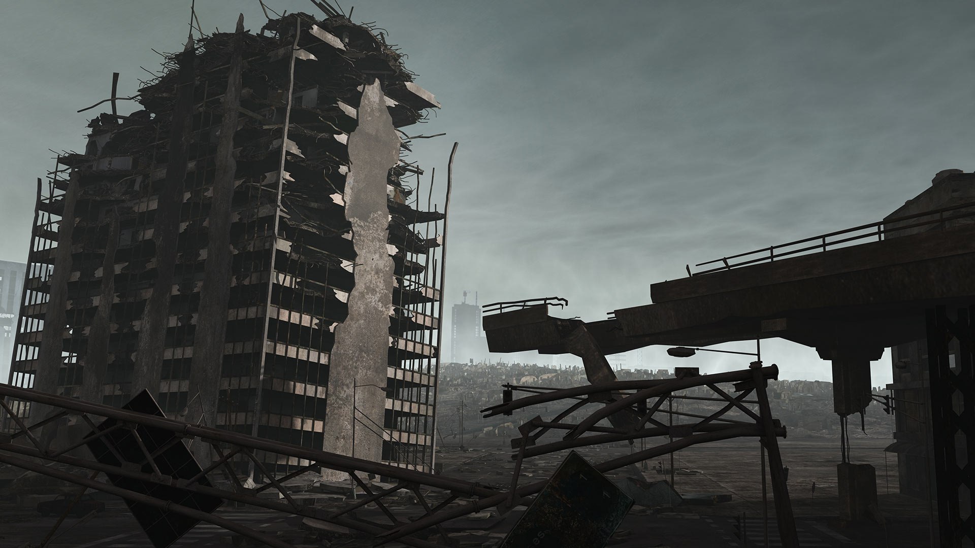 Ruined City Scene From FALL Kit 3D - TurboSquid 2168370