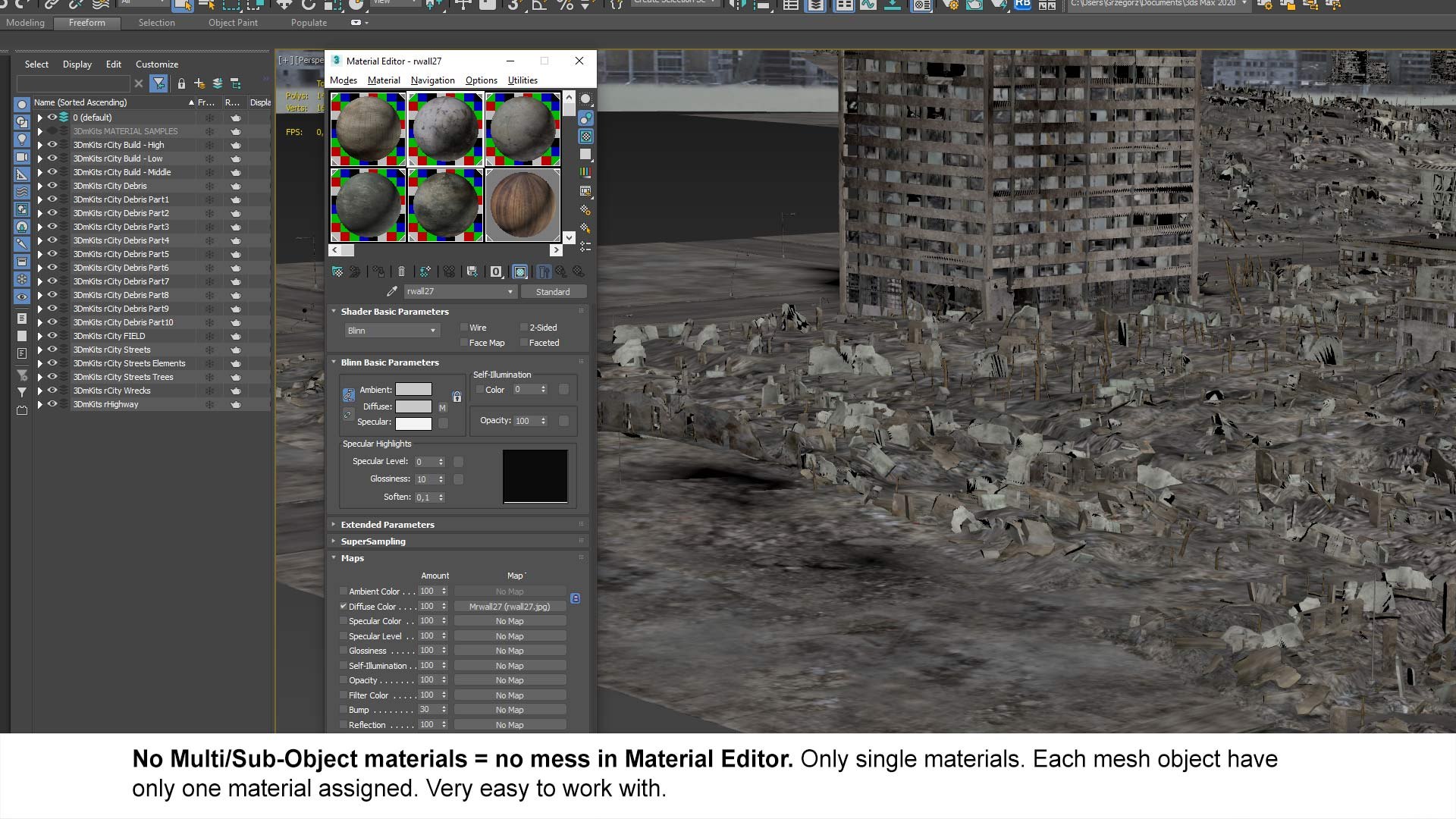 Ruined City Scene From FALL Kit 3D - TurboSquid 2168370