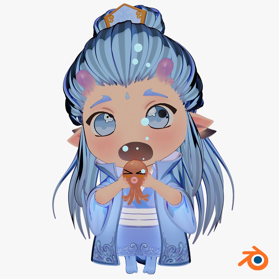 Chibi Female Character 3D model - TurboSquid 2084935