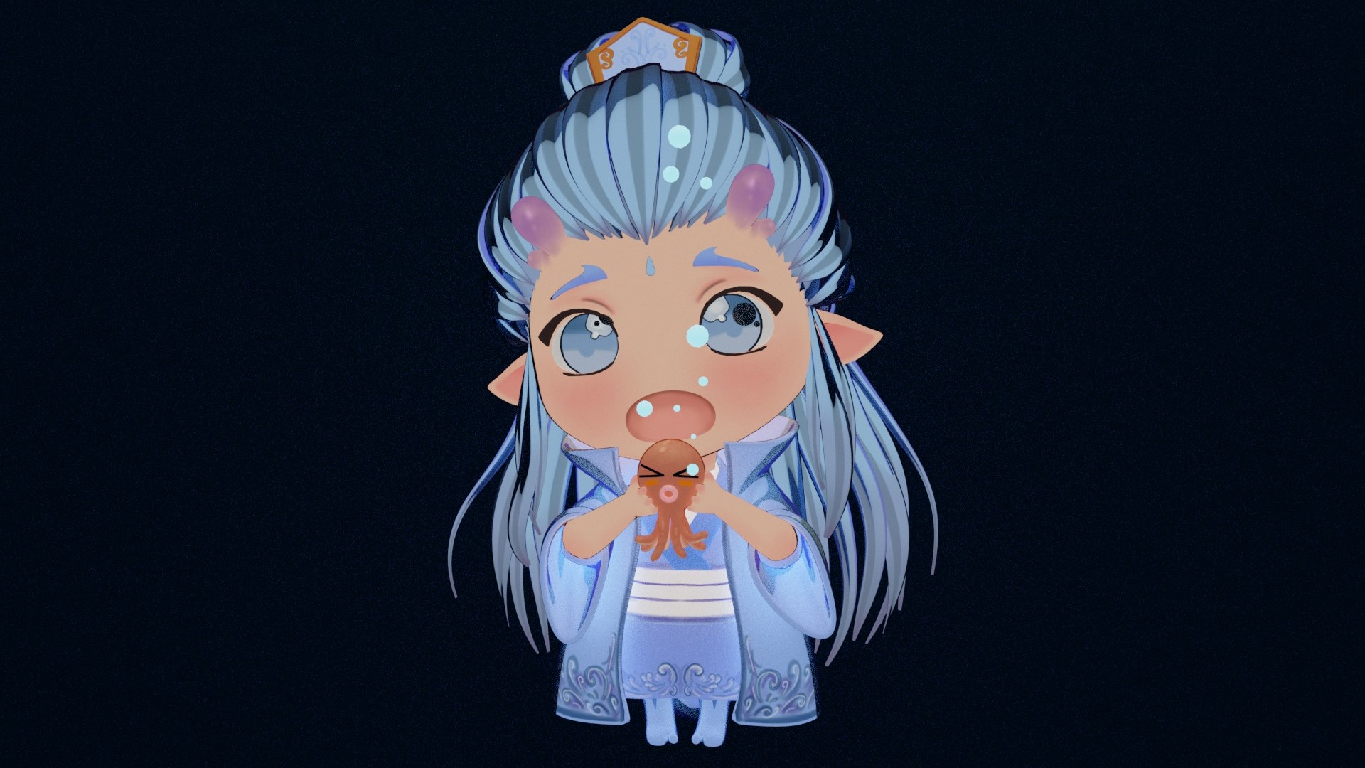 Chibi Female Character 3D Model - TurboSquid 2084935
