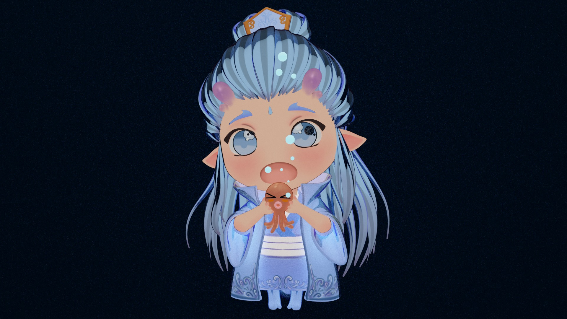Chibi Female Character 3D Model - TurboSquid 2084935