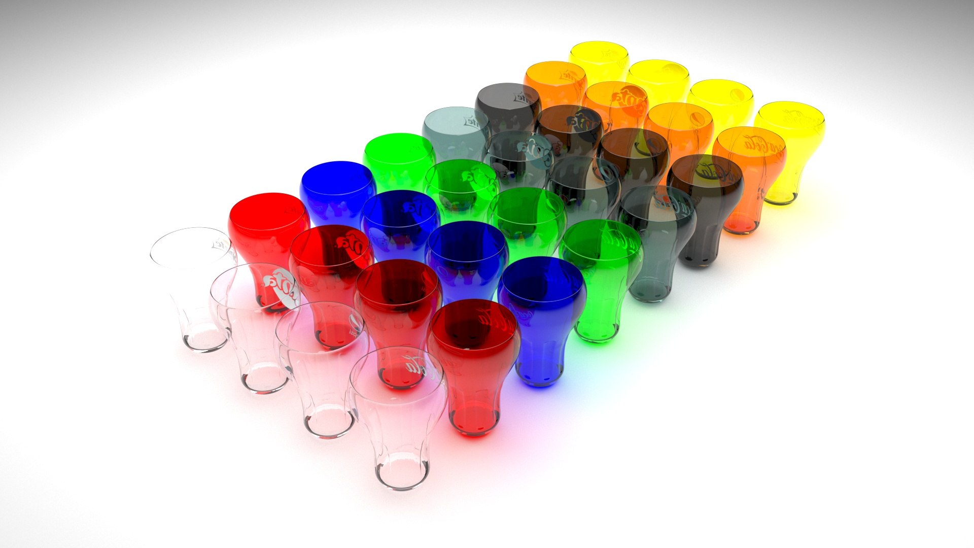 3D Colored Glasses Set - TurboSquid 1867686