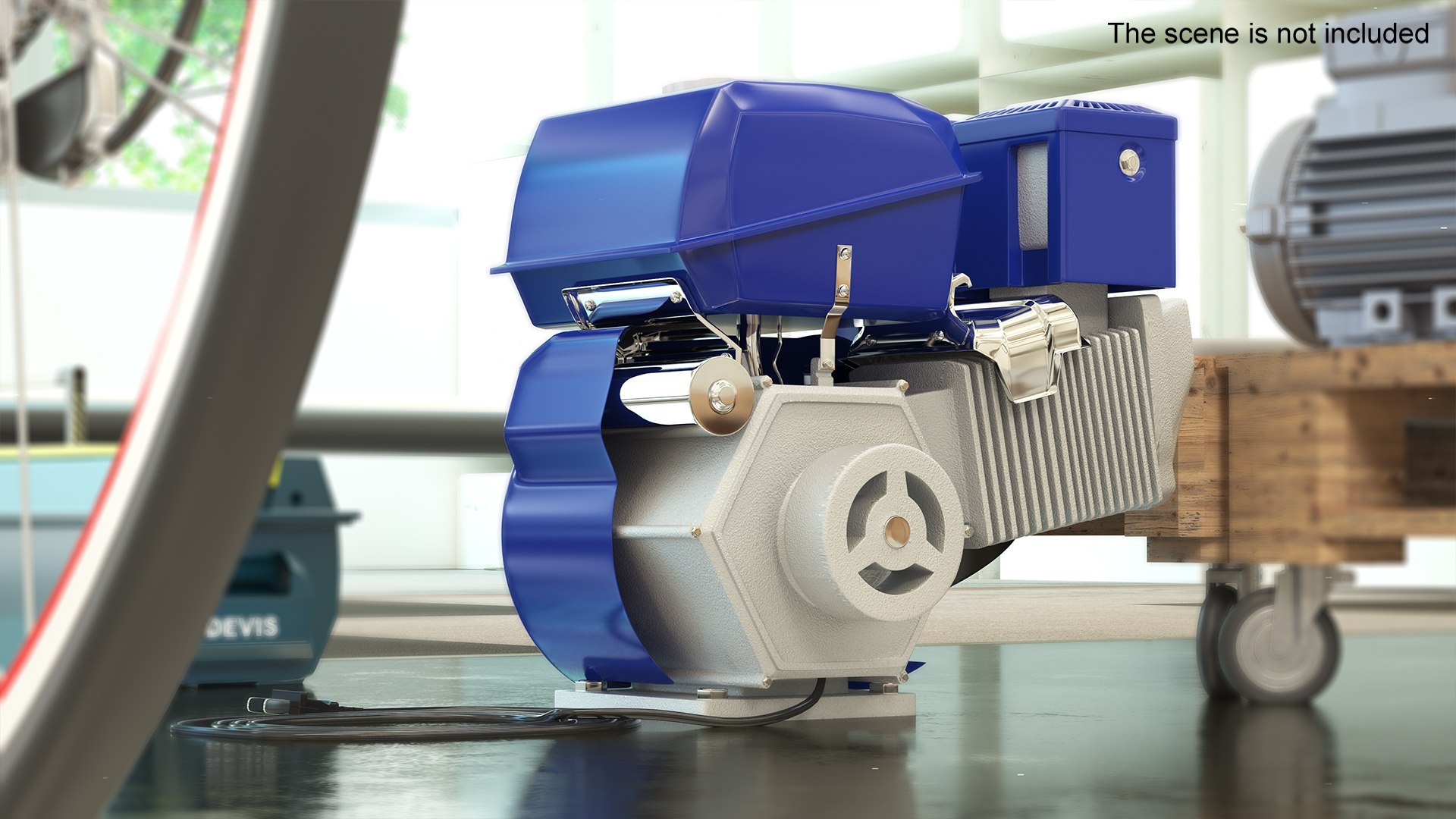 3D Model Horizontal Electric Start Gasoline Engine Blue - TurboSquid ...