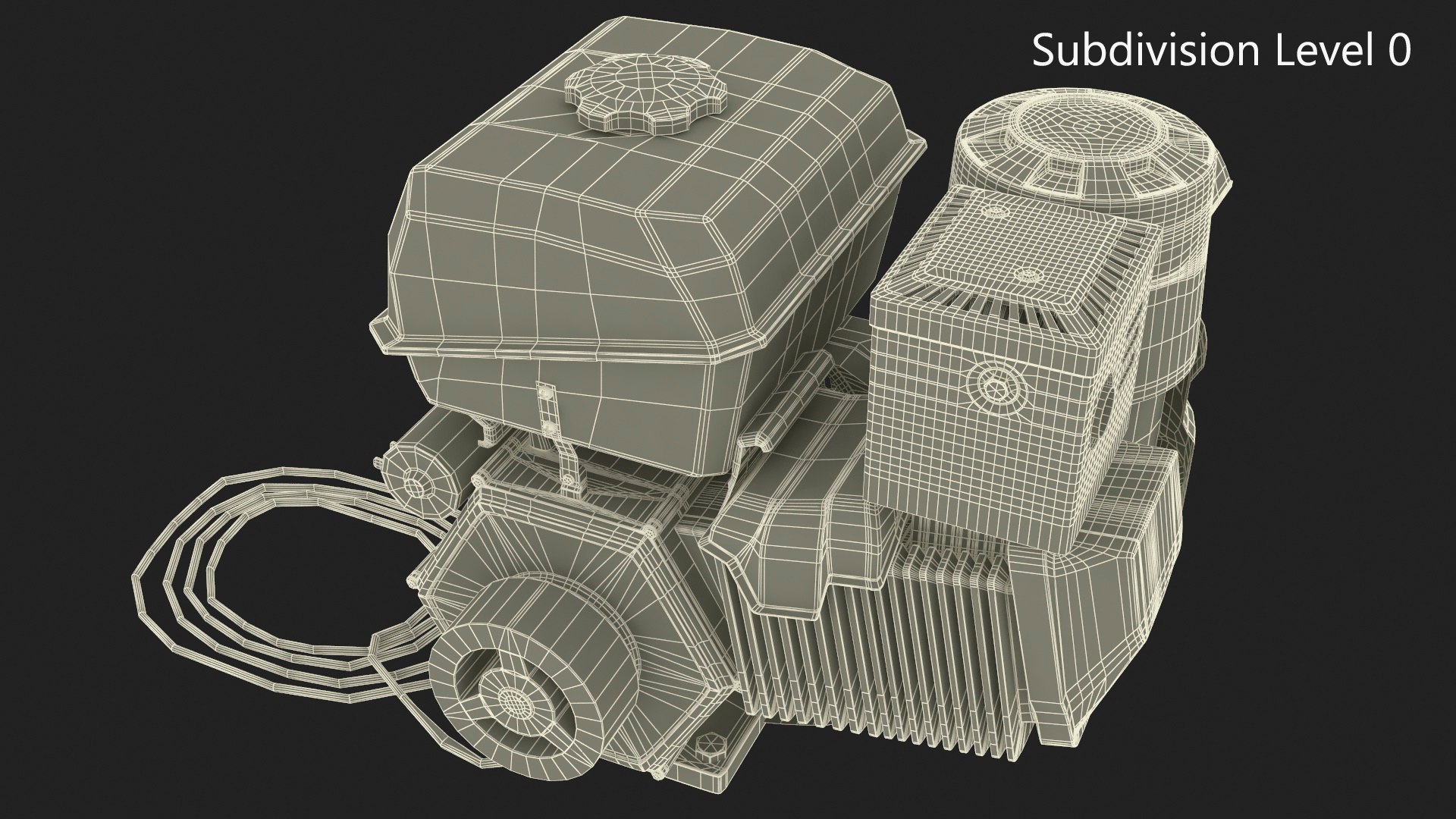 3D Model Horizontal Electric Start Gasoline Engine Blue - TurboSquid ...