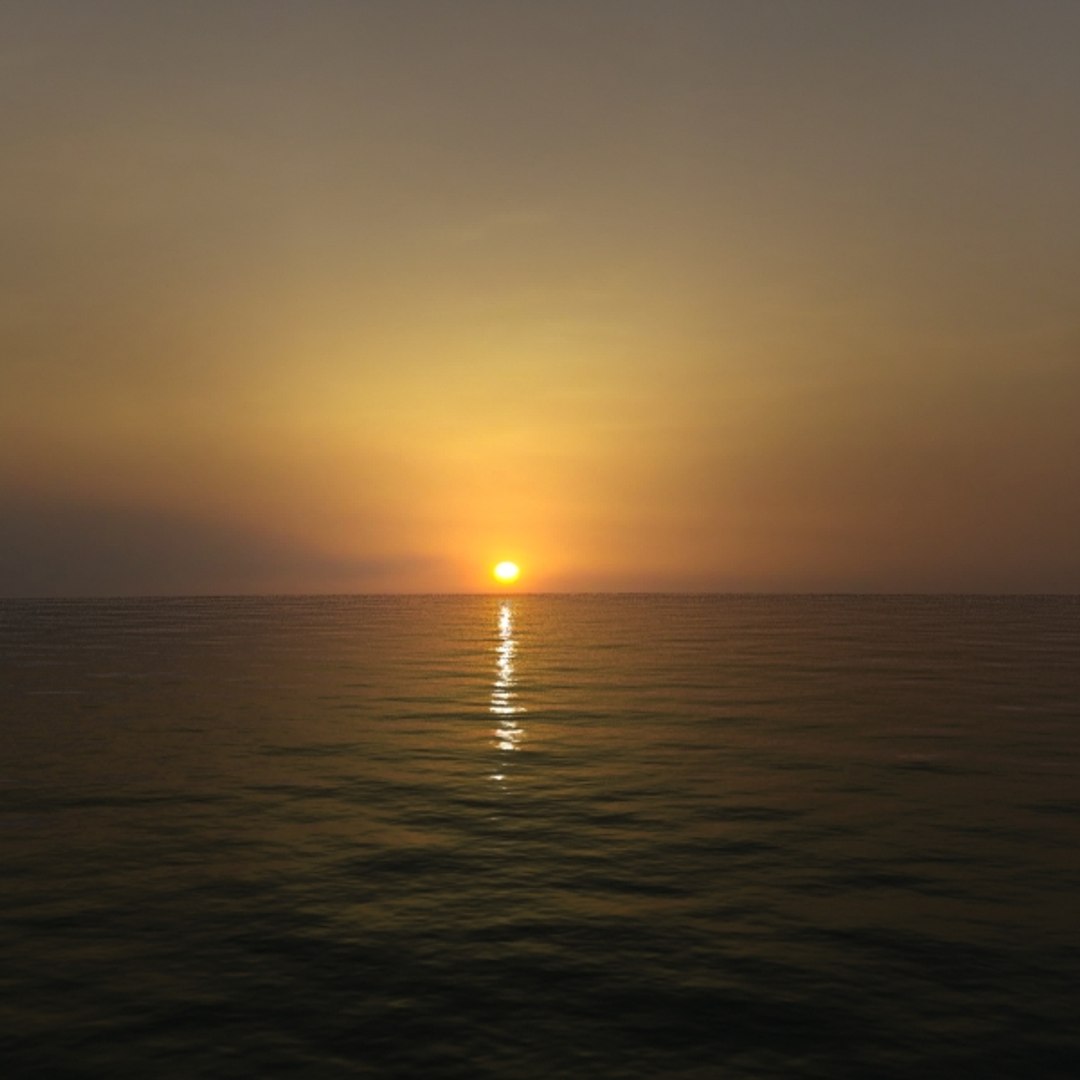 3d Sunset Sea Model