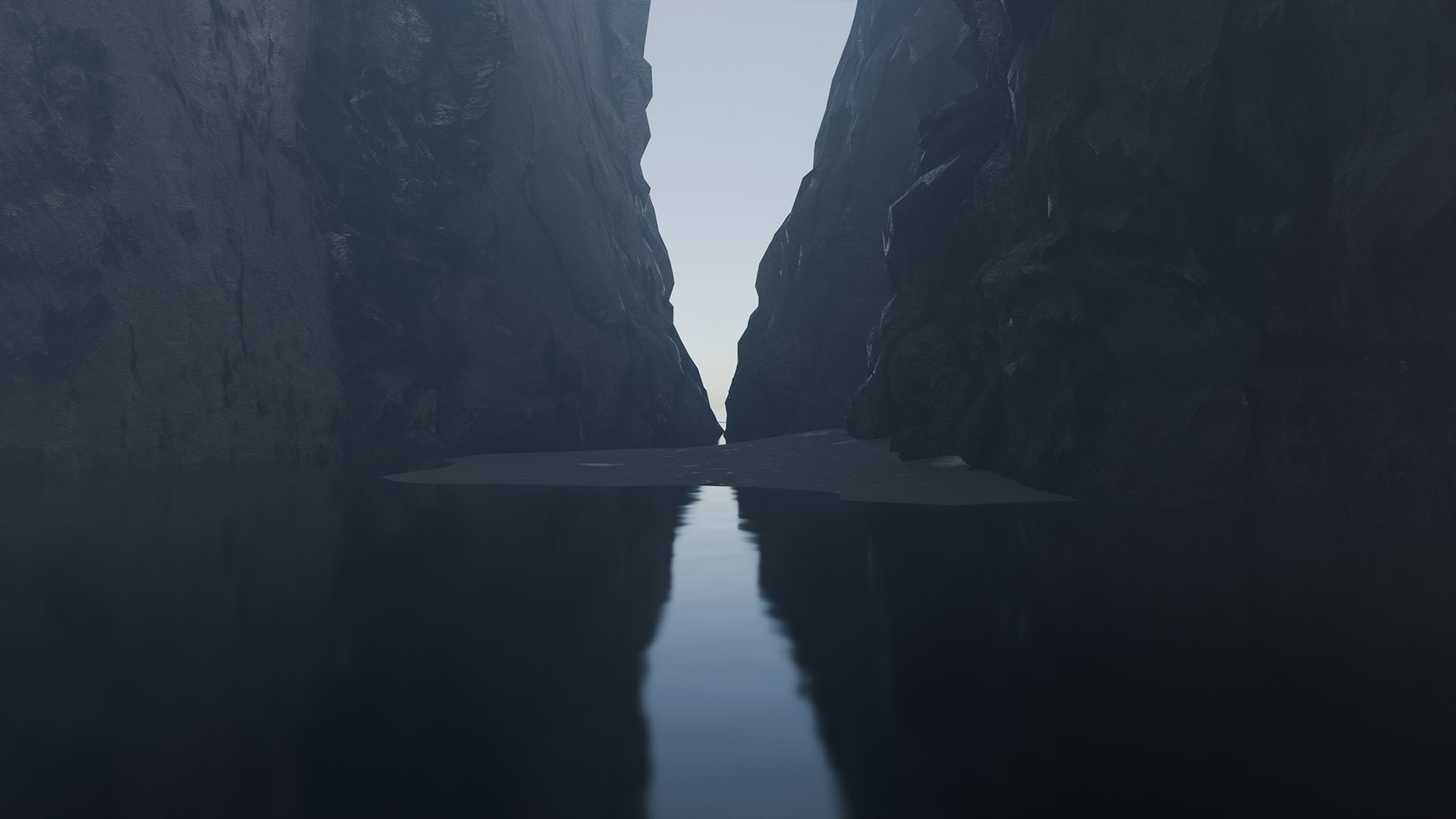 Misty Canyon With Water 3D Model - TurboSquid 2335099