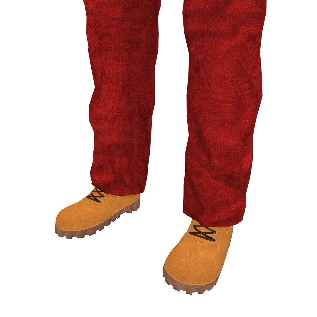 3d model rigged worker biped man