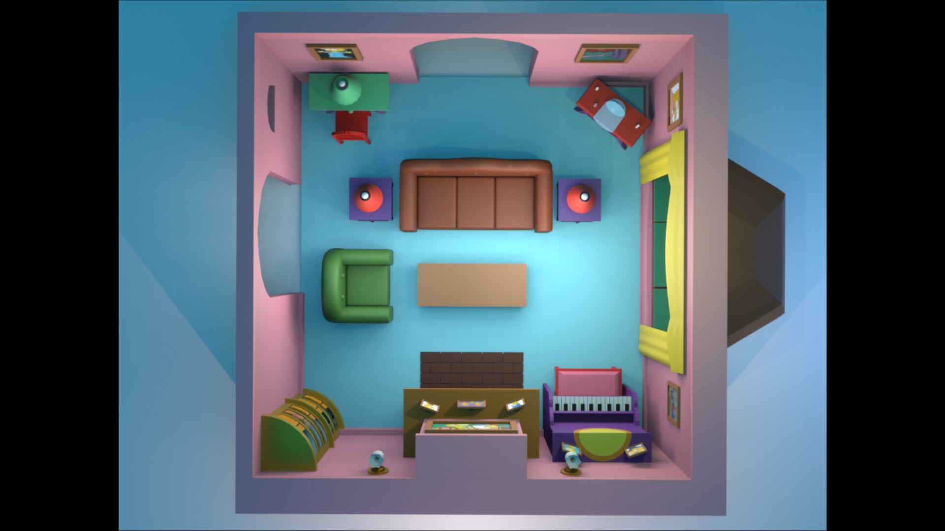 3D The Simpsons House Living Room 3D Low-poly 3D Model - TurboSquid 1744471