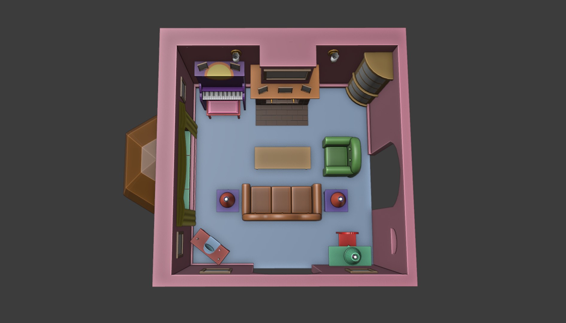3D The Simpsons House Living Room 3D Low-poly 3D Model - TurboSquid 1744471