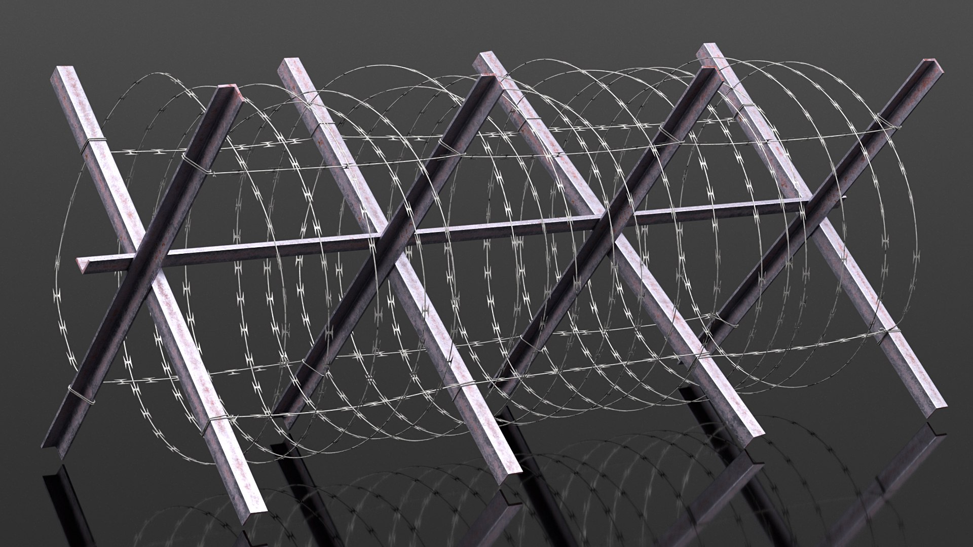3D Razor Wire Coil Block Model - TurboSquid 1715316