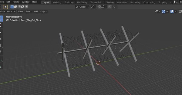 3D Razor Wire Coil Block model - TurboSquid 1715316