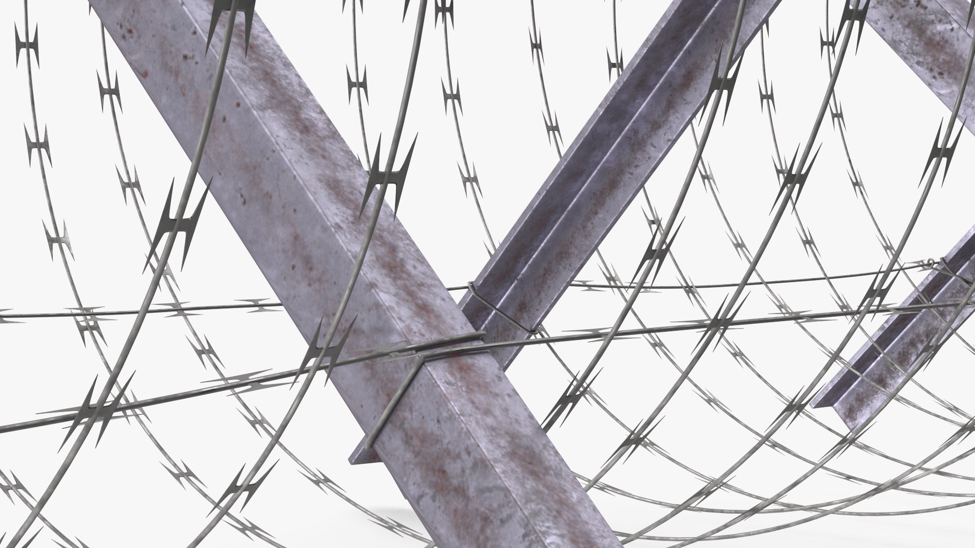 3D Razor Wire Coil Block Model - TurboSquid 1715316