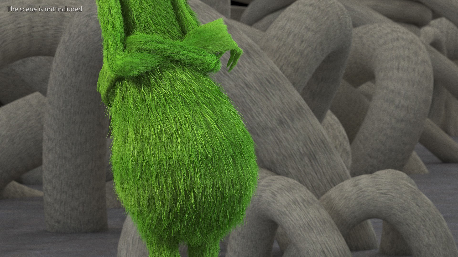 3D Cartoon Grinch Stole Christmas With Fur Model - TurboSquid 2116289