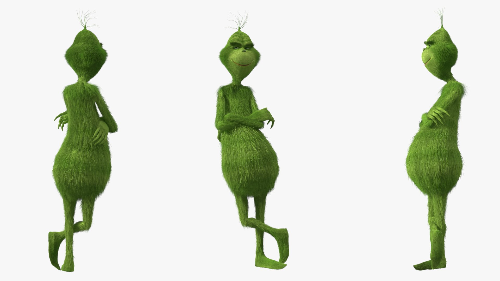 3D Cartoon Grinch Stole Christmas With Fur Model - TurboSquid 2116289