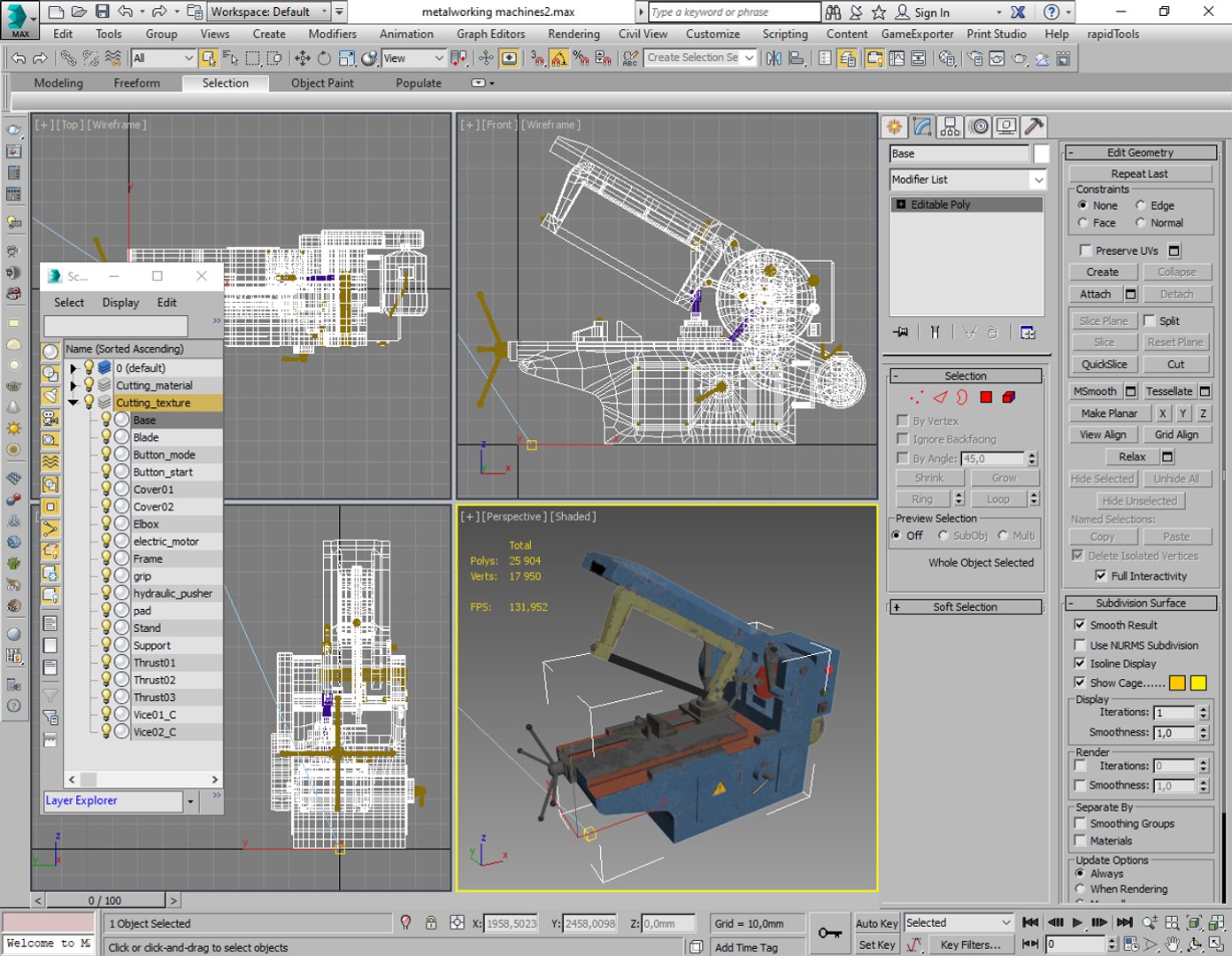 Metal Cutting Machine 3D Model - TurboSquid 1825439