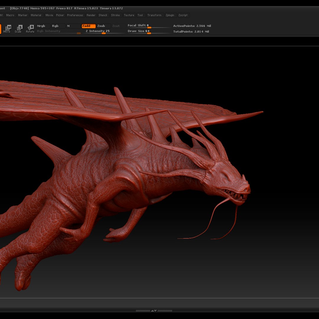 Red Dragon Animation Flying 3d Model