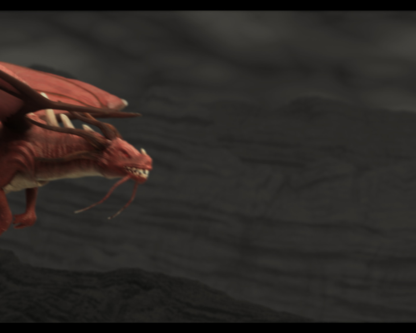 Red Dragon Animation Flying 3d Model