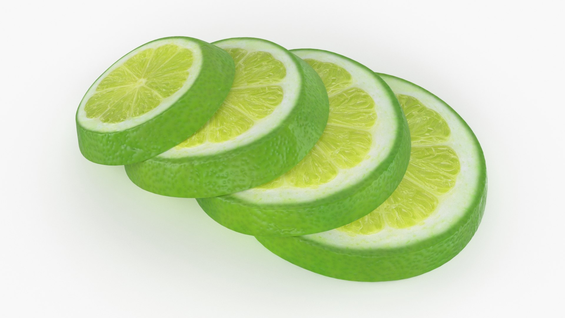Lime Round Slices Model - TurboSquid 1989901