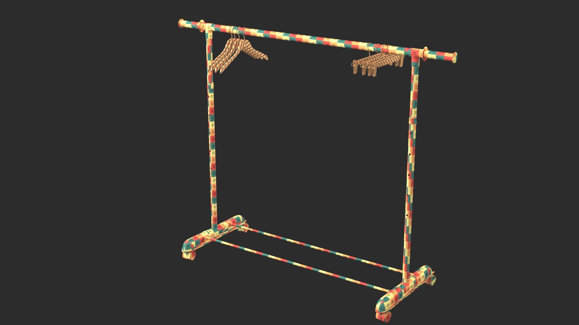 3D Clothes Rack - TurboSquid 1845127