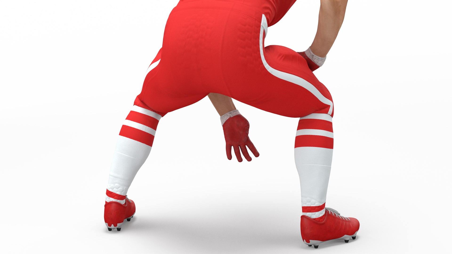 3D Crouching American Football Player Red Uniform - TurboSquid 2091895