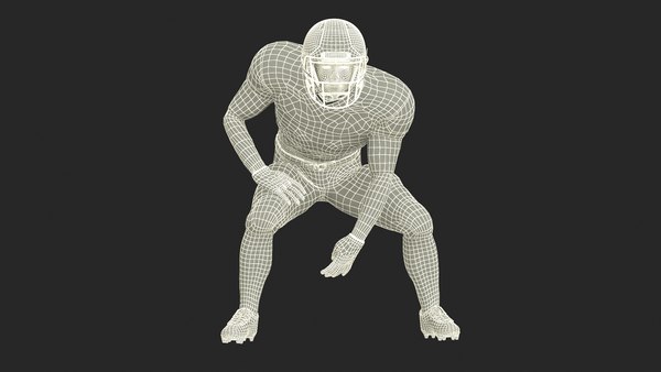 Crouching American Football Player Red Uniform3Dモデル - TurboSquid 2091895