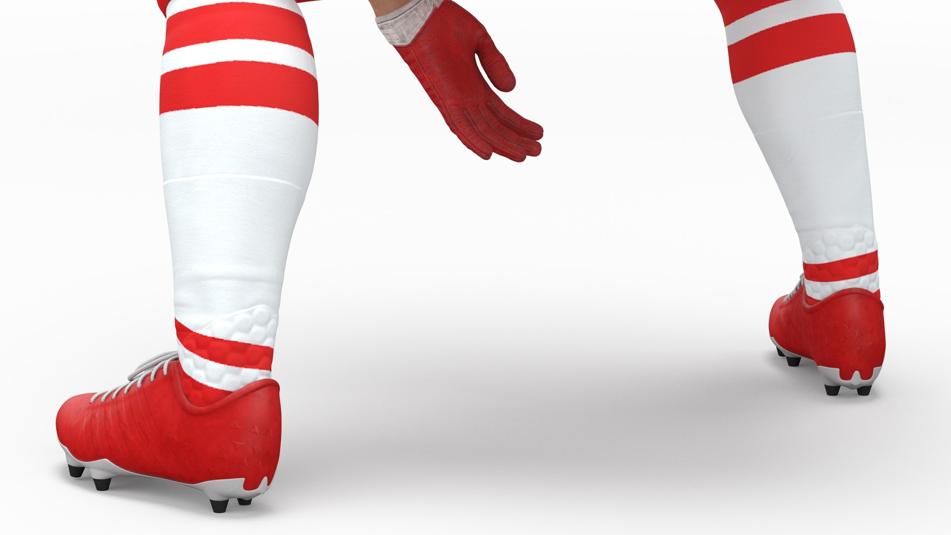 3D Crouching American Football Player Red Uniform - TurboSquid 2091895