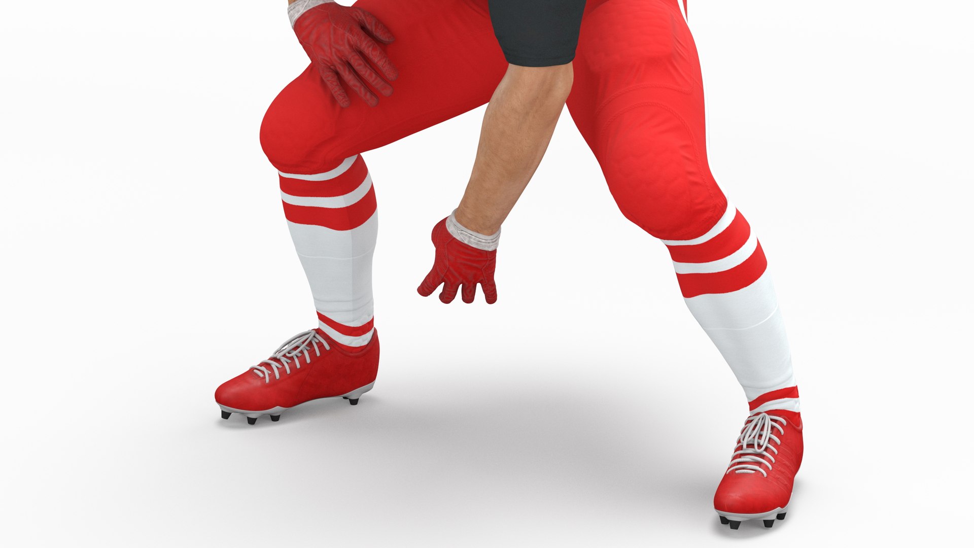 3D Crouching American Football Player Red Uniform - TurboSquid 2091895