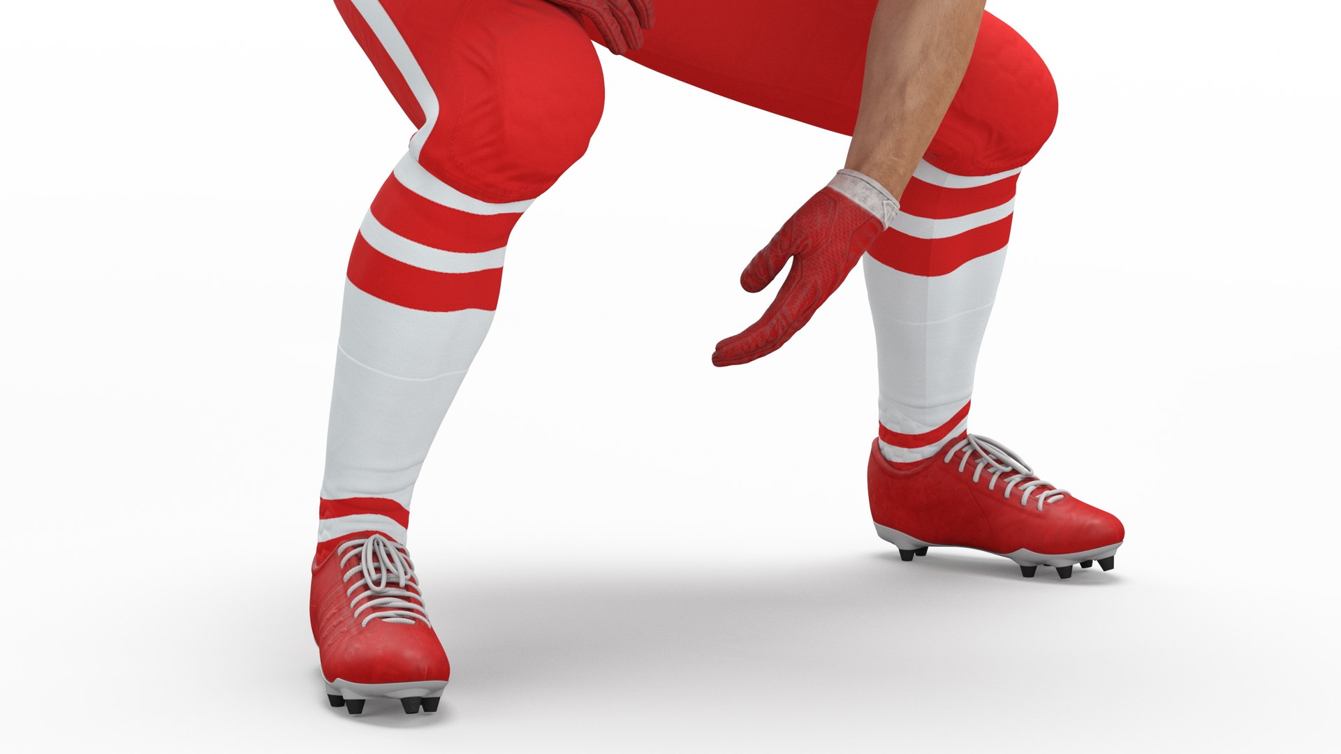 3D Crouching American Football Player Red Uniform - TurboSquid 2091895