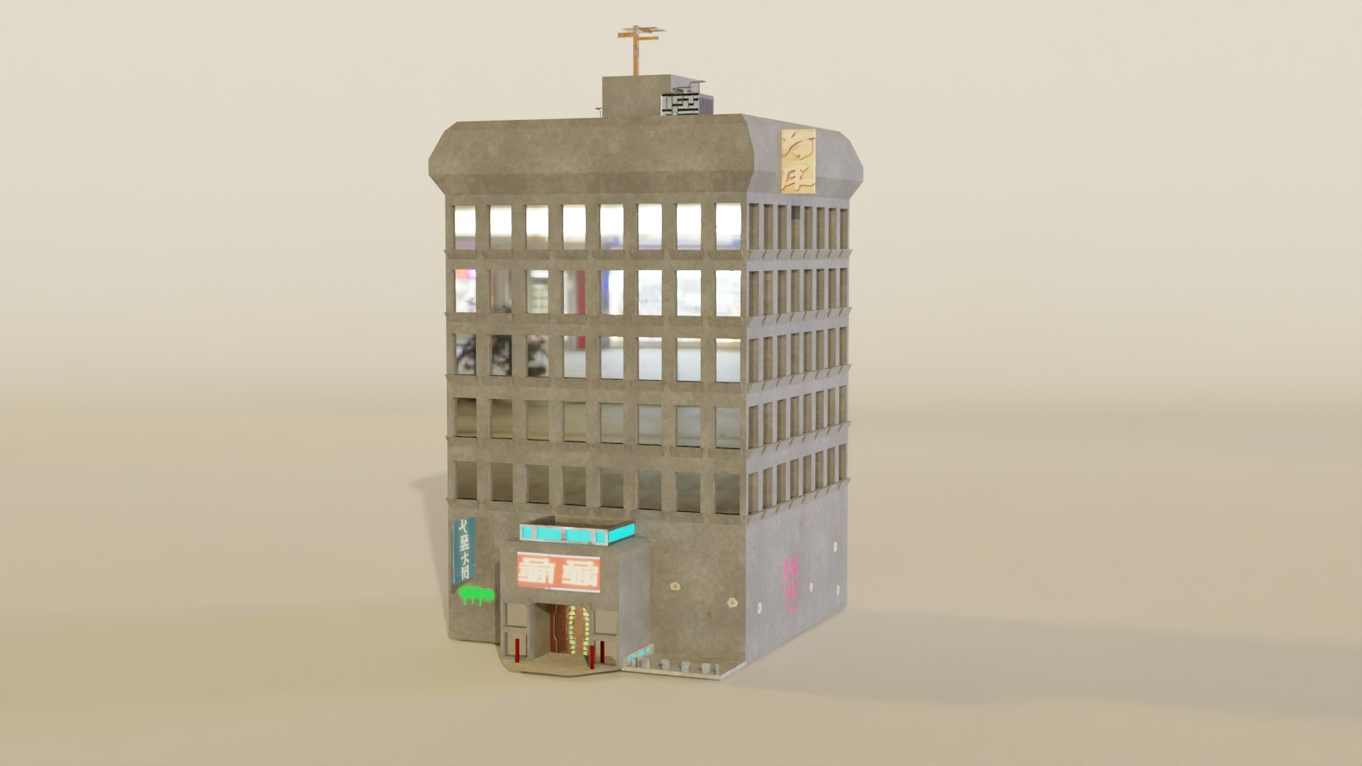 Cyberpunk Hotel 3D Model - TurboSquid 2104600