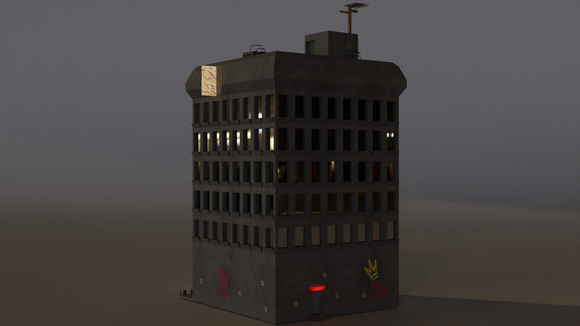 Cyberpunk Hotel 3D Model - TurboSquid 2104600