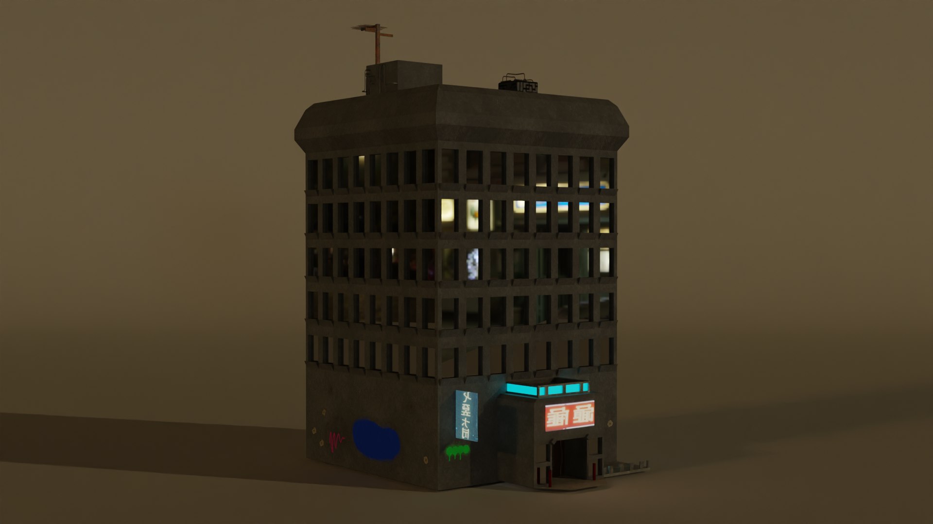 Cyberpunk Hotel 3D Model - TurboSquid 2104600
